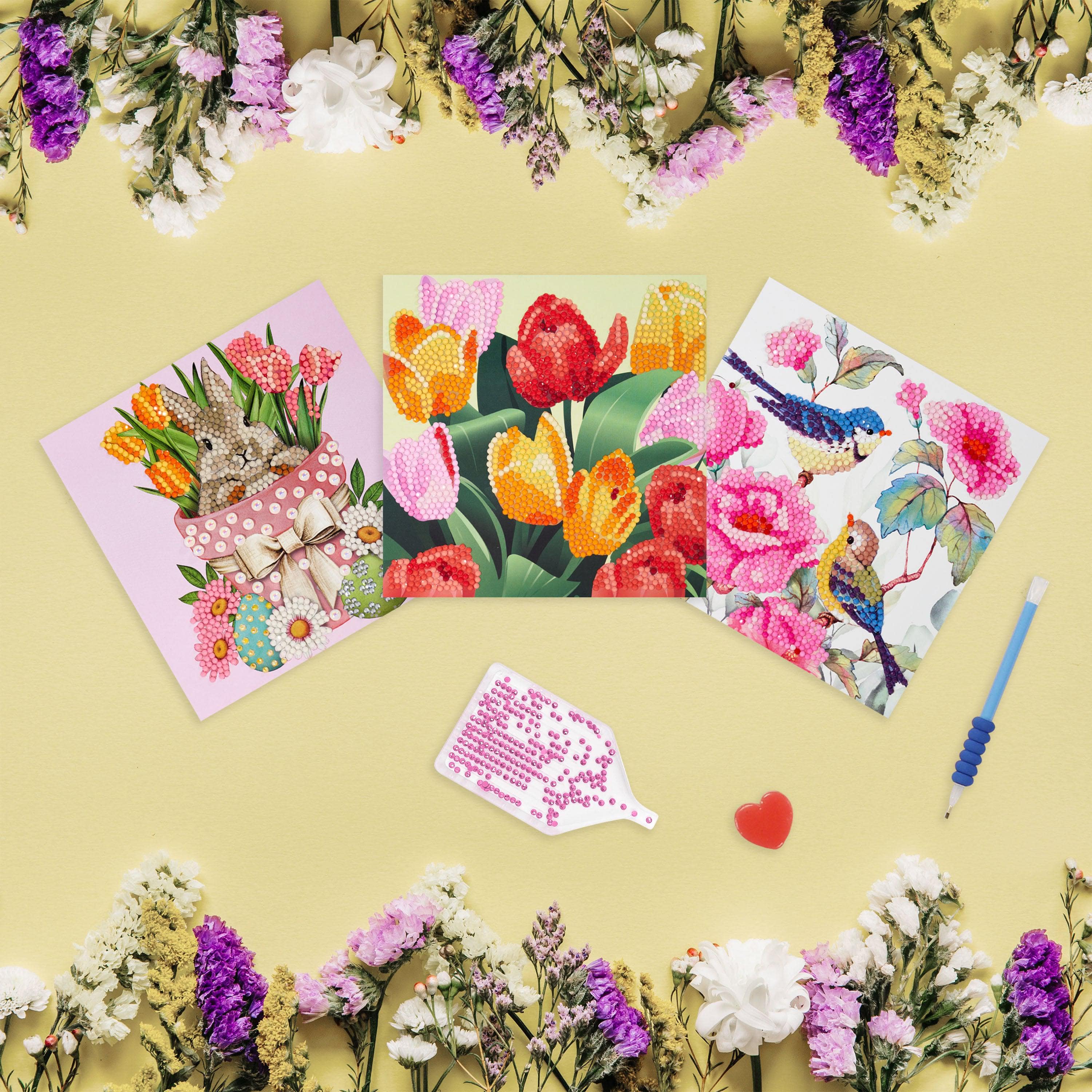 DIY Spring Cards (Set Of 3) - Diamond Painting & Diamond Art